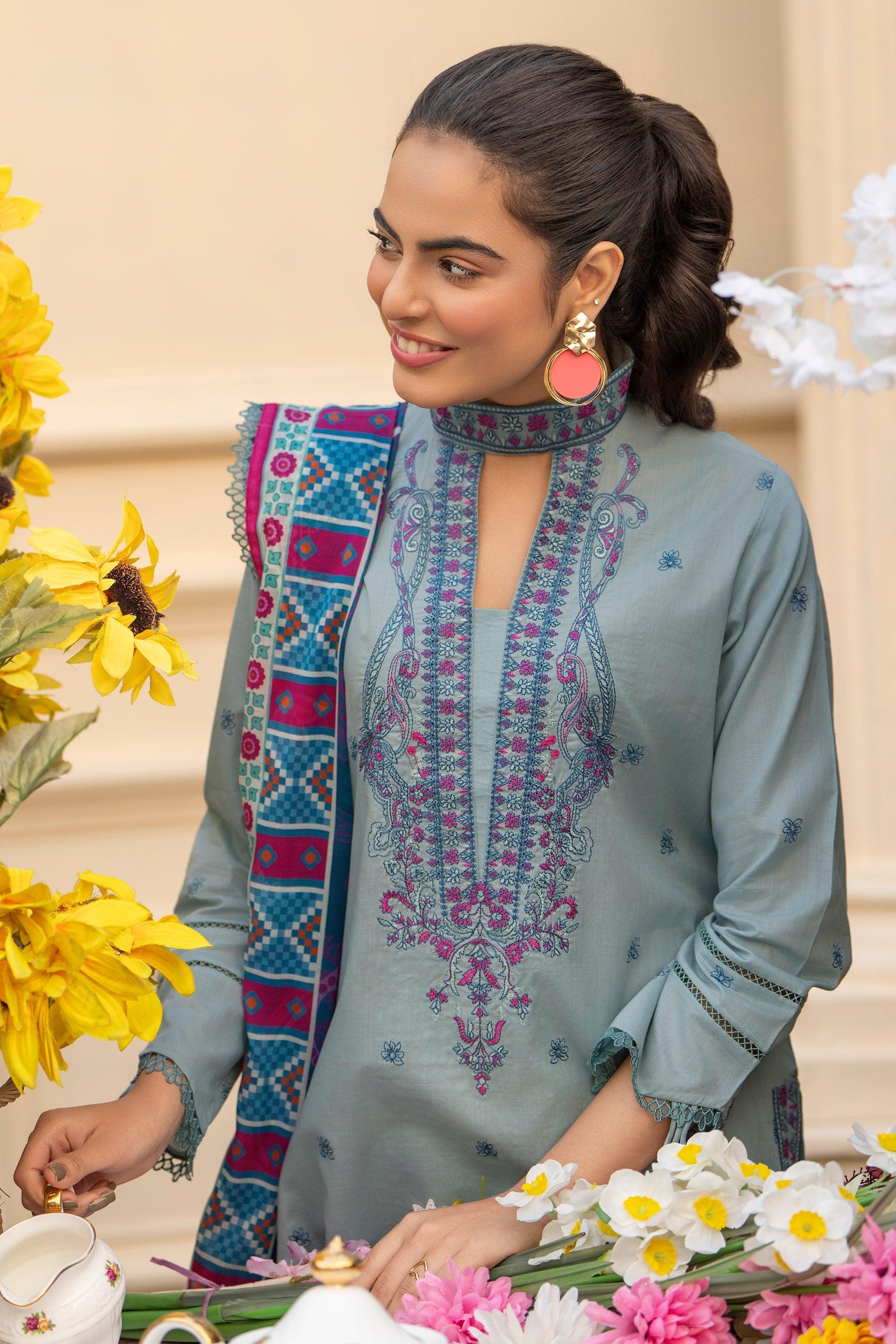 TABEER Collection 3PC Unstitched Embroidered Lawn – SafaNoor